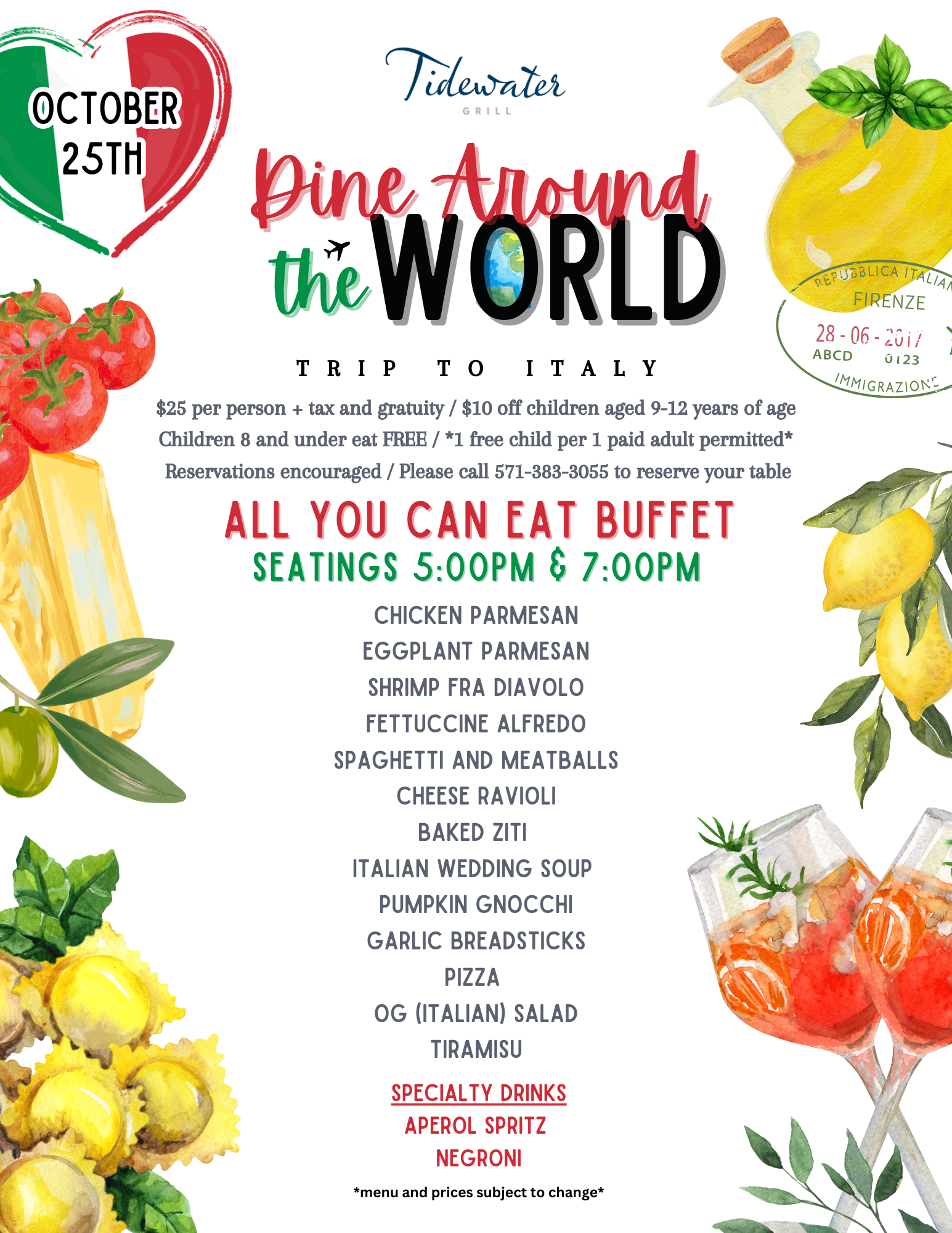 Italian Buffet - Potomac Shores Golf Club