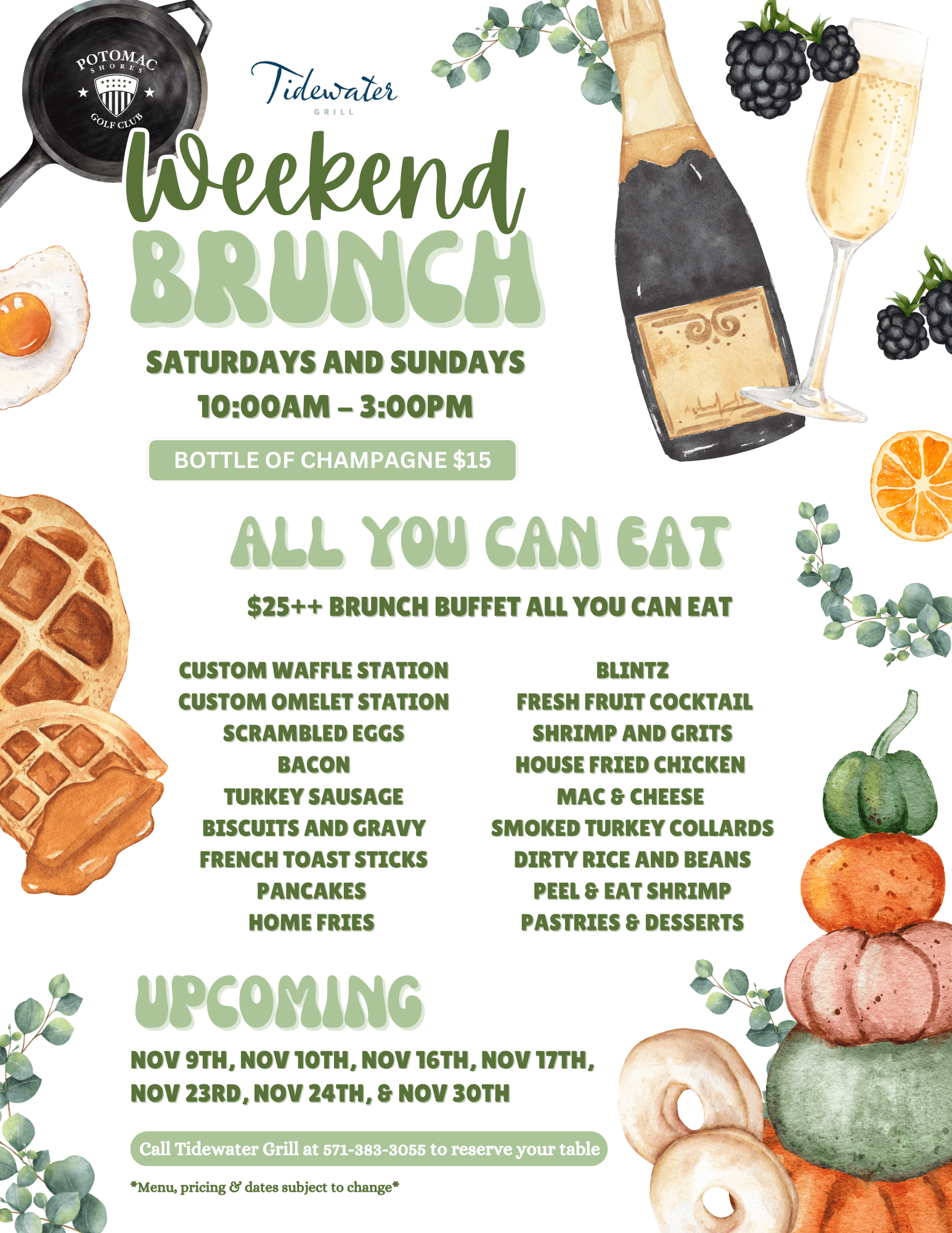 Brunch Buffet in November - Potomac Shores Golf Club