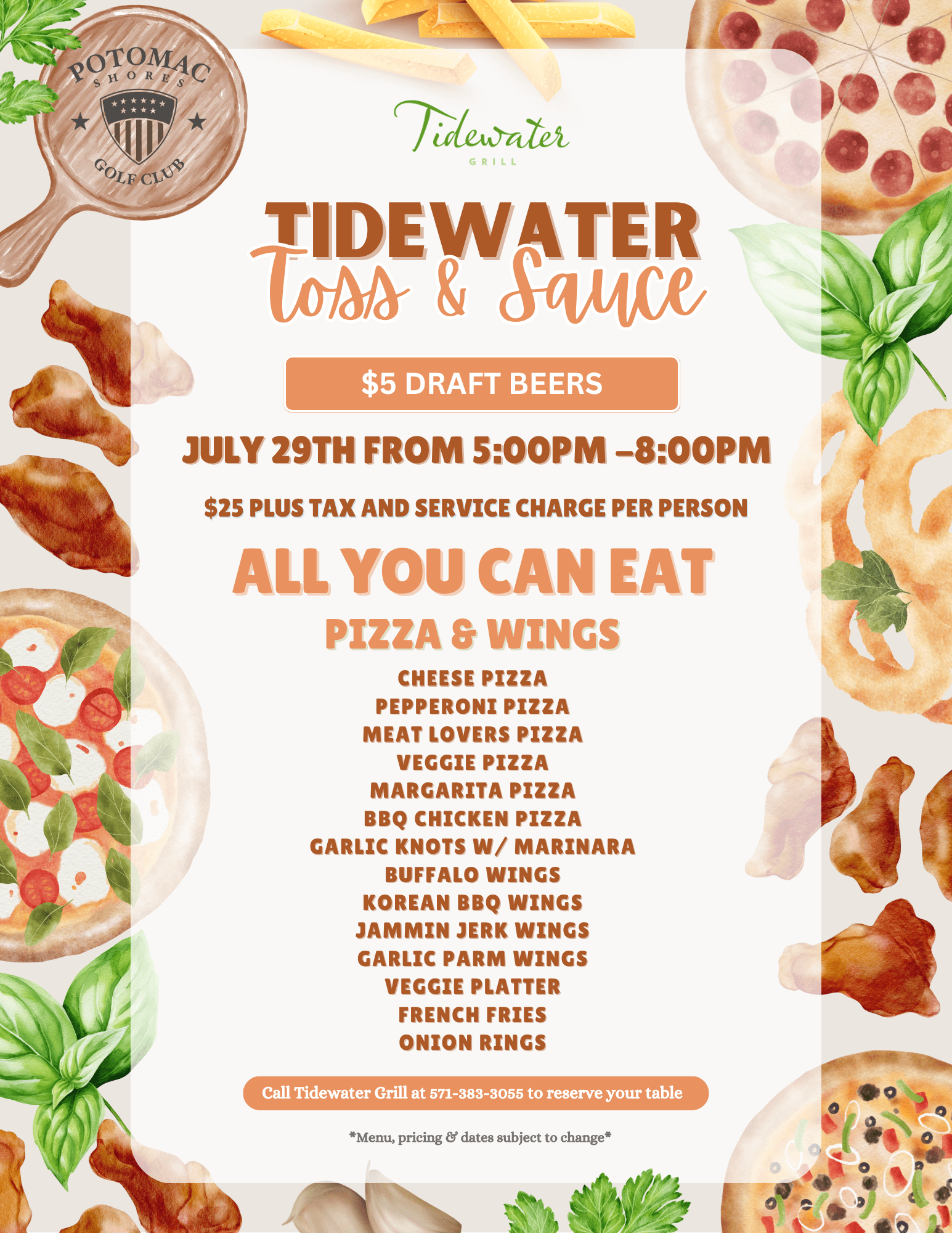 Toss & Sauce Night - Potomac Shores Golf Club