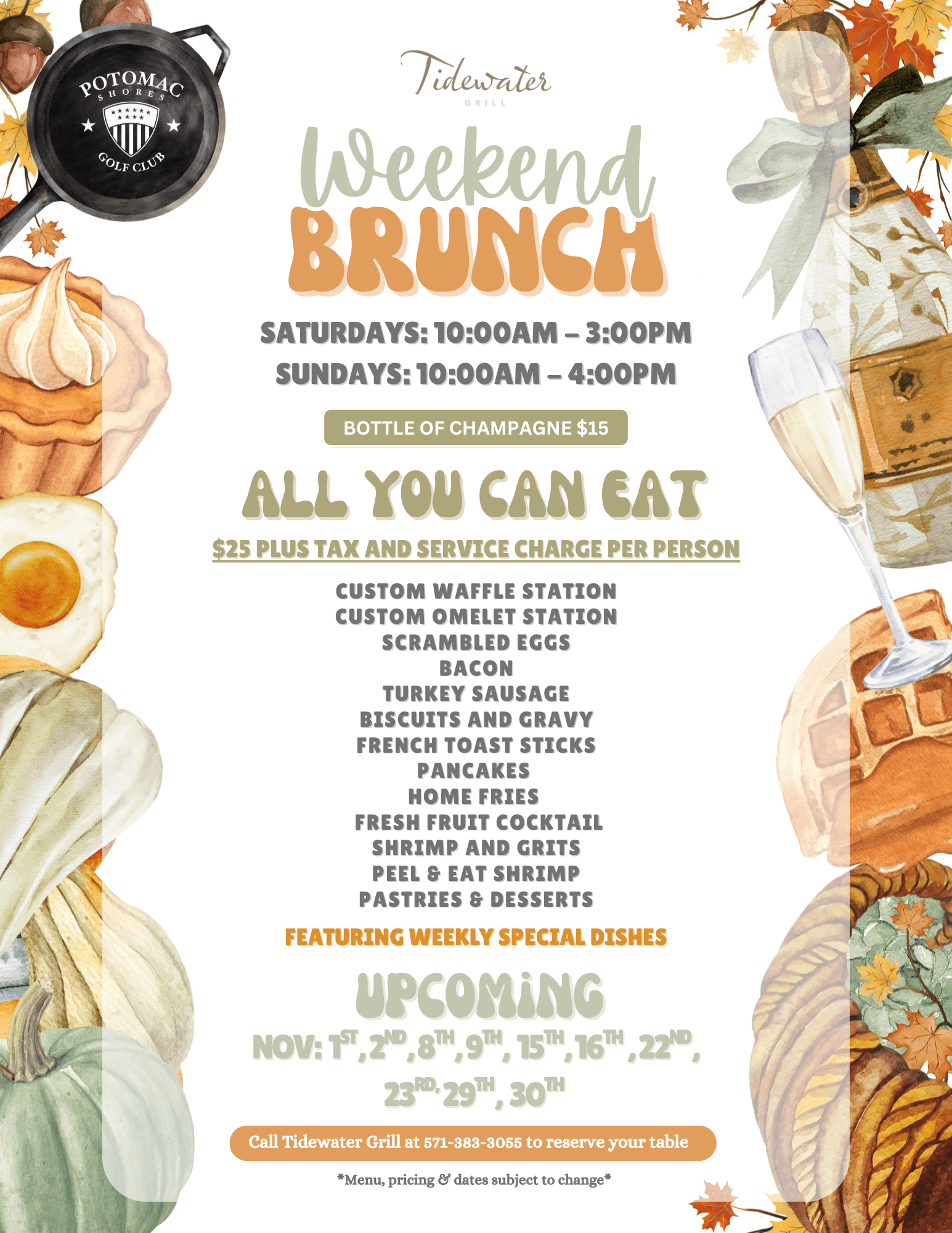 November Brunch Buffet - Potomac Shores Golf Club