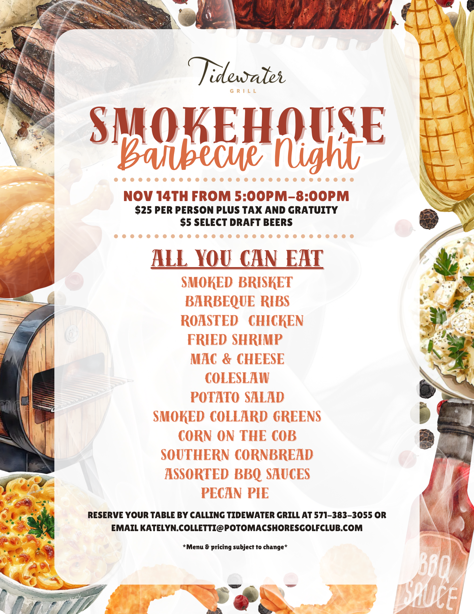 BBQ Smokehouse Night - Potomac Shores Golf Club